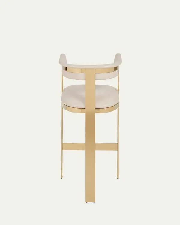 INTERLUDE HOME Darla Brass & Leather Counter Stool, 26