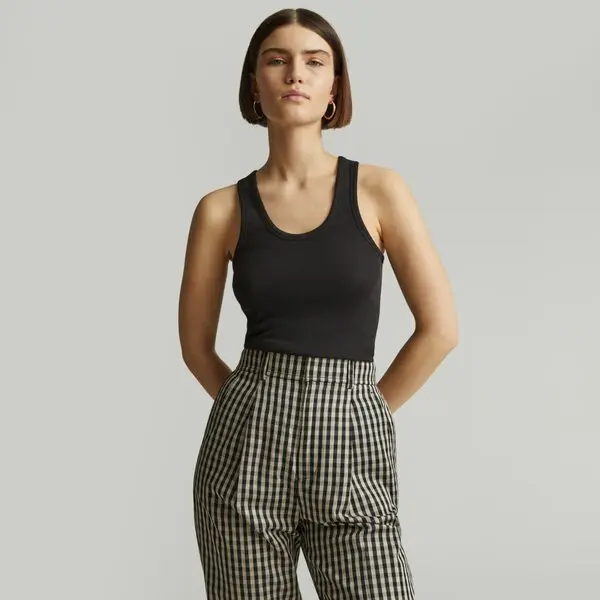 Everlane Luxe Rib Tank Top - Black