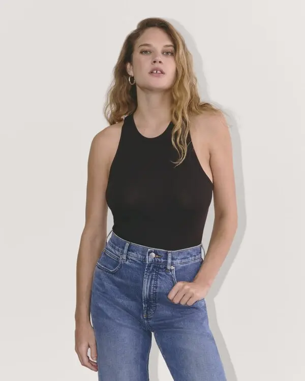 Everlane Luxe Rib Racerback Tank - Black