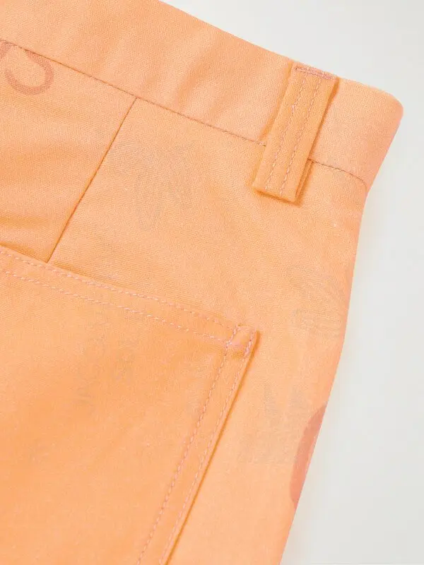 Jacquemus Logo-print Straight-leg Cotton-canvas Shorts