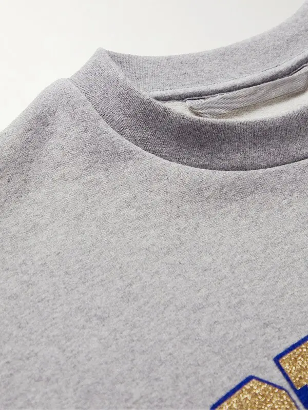 Moncler Glittered Logo-print Cotton-jersey Sweatshirt