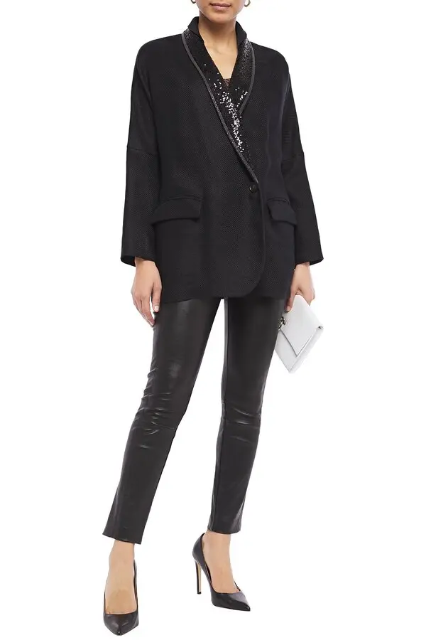 Brunello Cucinelli Embellished Linen-twill Blazer