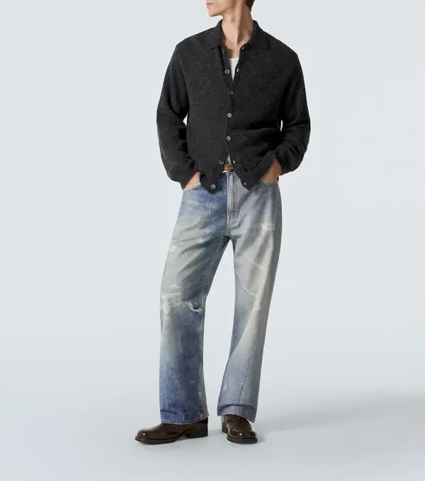 Our Legacy Third Cut Trompe L'oeil Straight Jeans - Blue