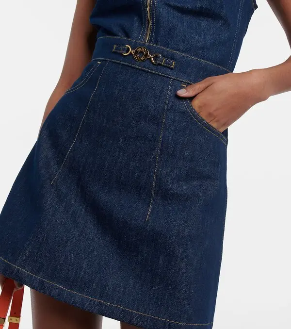 PATOU High-rise Denim Mini Skirt - Blue