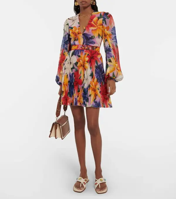 Etro Floral Pleated Minidress