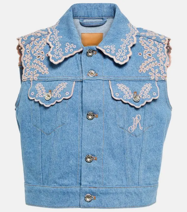 Rabanne Embroidered Denim Vest