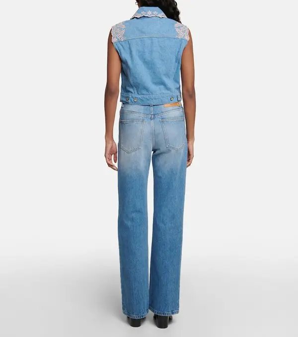 Rabanne Embroidered Denim Vest