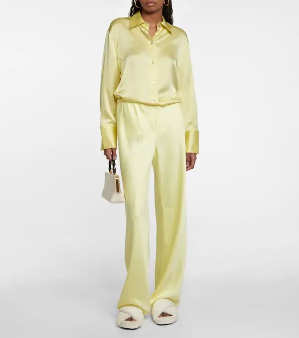 Vince High-rise Wide-leg Satin Pants