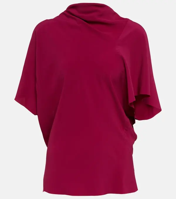 Rick Owens Asymmetrical Silk-blend Top