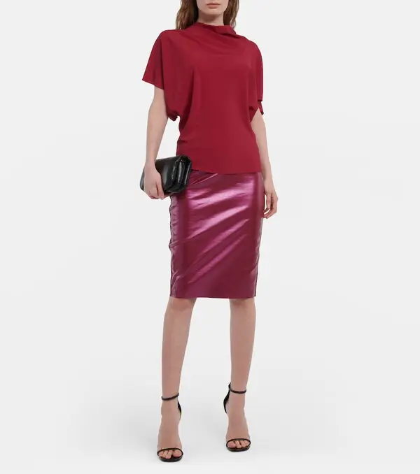 Rick Owens Asymmetrical Silk-blend Top