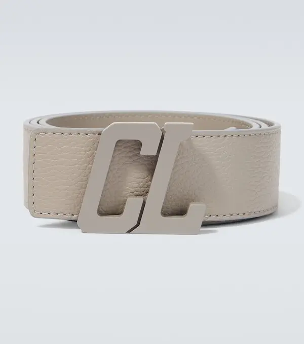 CHRISTIAN LOUBOUTIN Happy Rui Cl Logo Leather Belt - Neutrals