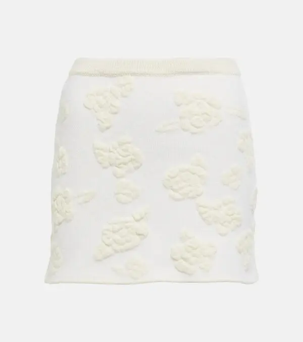 Magda Butrym Embroidered High-rise Miniskirt - White