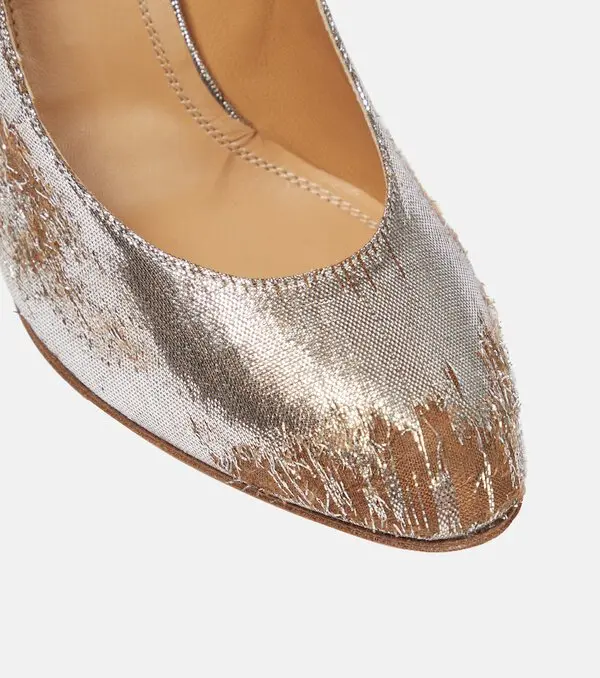 MAISON MARGIELA Distressed Metallic Pumps - Silver
