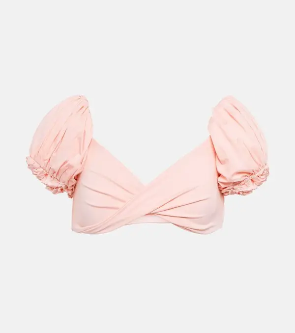 Giambattista Valli Puff-sleeve Bikini Top - Pink