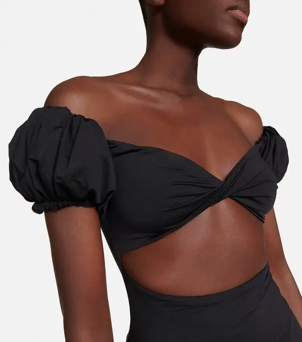 Giambattista Valli Puff-sleeve Bikini Top