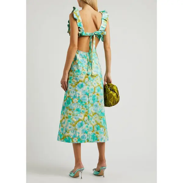 chinese dress ladies Zimmermann High Tide Buttoned Midi Dress Size 2