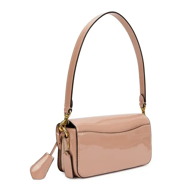 Coach Studio Baguette Patent Leather Shoulder Bag In Beige 39