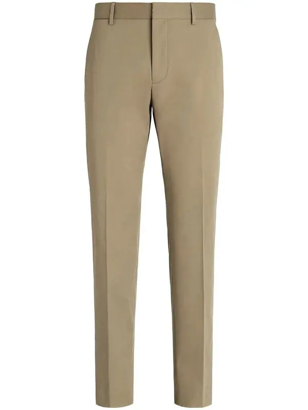 Zegna Tailored Cotton Trousers - Brown