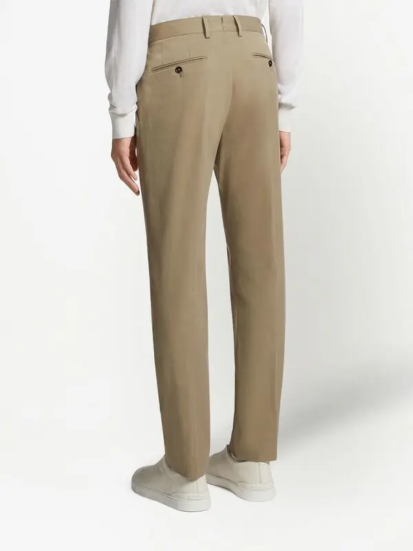 Zegna Tailored Cotton Trousers - Brown