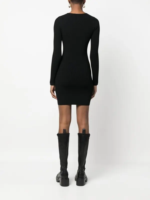 Dsquared2 Cut-out Rib-knit Minidress - Black