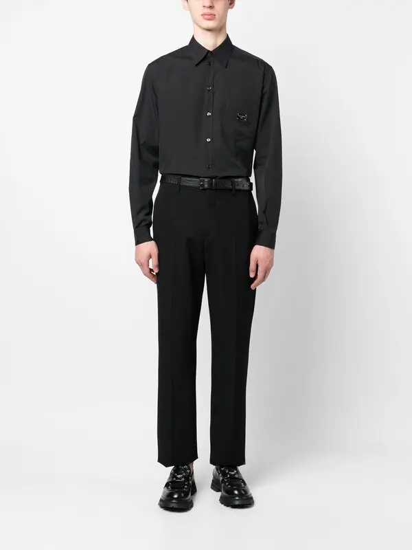 Dolce & Gabbana Logo-plaque Cotton-poplin Shirt