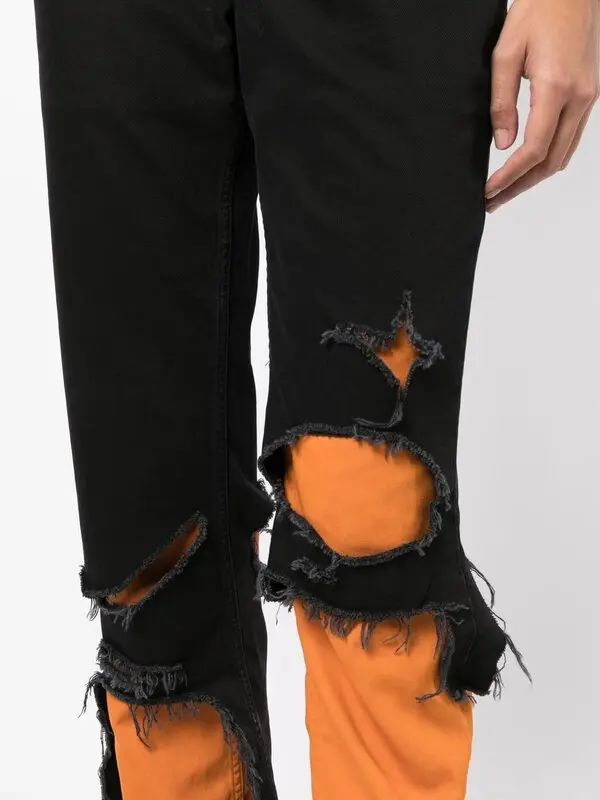 Raf Simons Distressed-effect Straight-leg Jeans