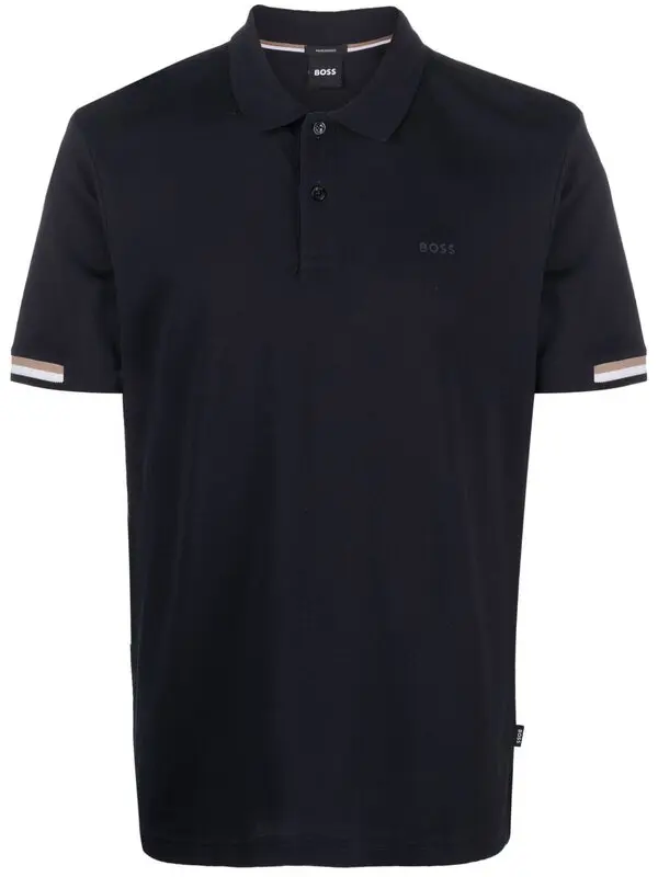 BOSS Logo-print Short-sleeve Polo Shirt - Blue