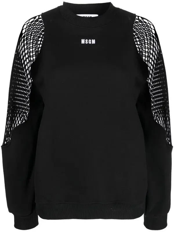 MSGM Fishnet-style Detail Sweatshirt