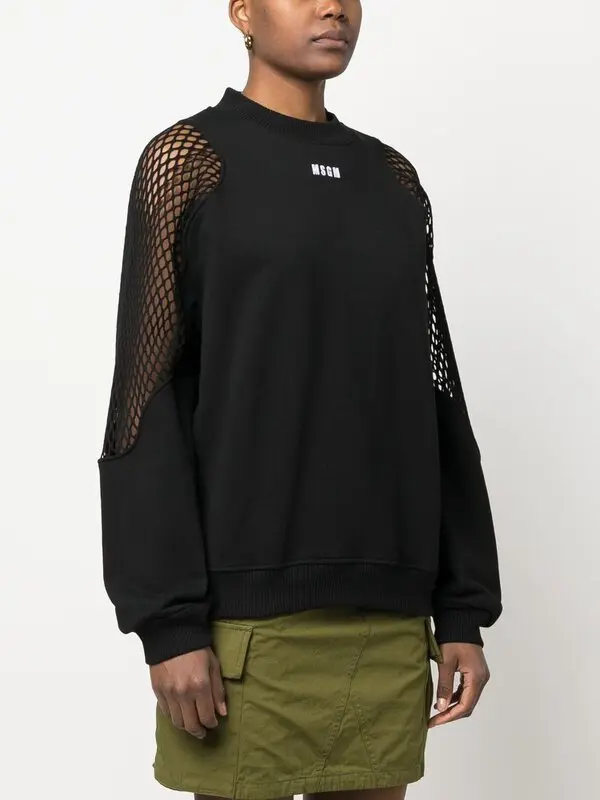 MSGM Fishnet-style Detail Sweatshirt