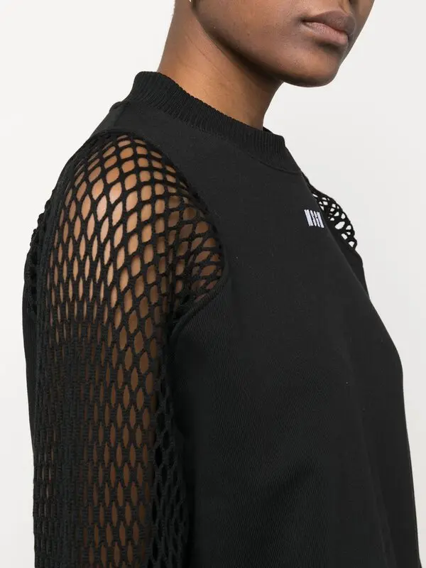 MSGM Fishnet-style Detail Sweatshirt