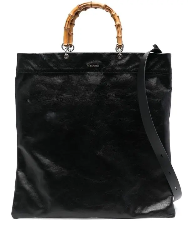 JIL SANDER Bamboo-handle Leather Tote Bag