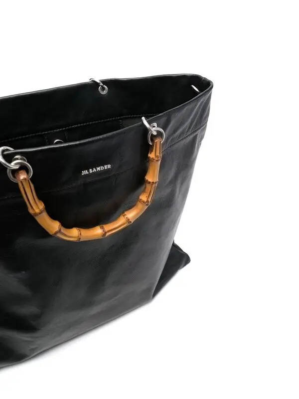 JIL SANDER Bamboo-handle Leather Tote Bag