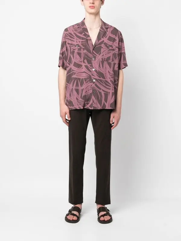 LARDINI Graphic-print Short-sleeve Shirt