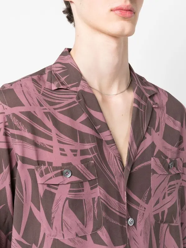 LARDINI Graphic-print Short-sleeve Shirt