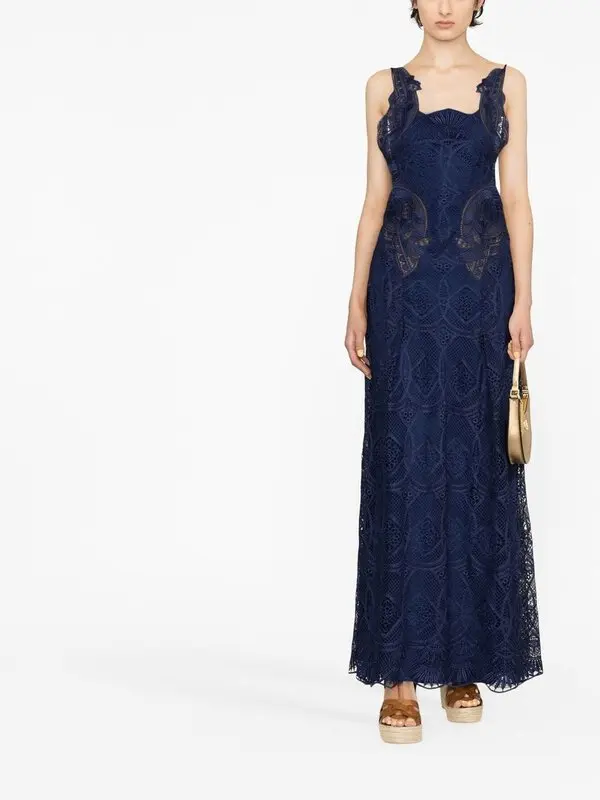 Alberta Ferretti Sleeveless Lace Maxi Dress
