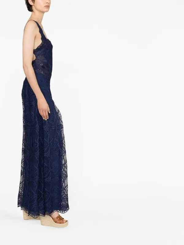 Alberta Ferretti Sleeveless Lace Maxi Dress