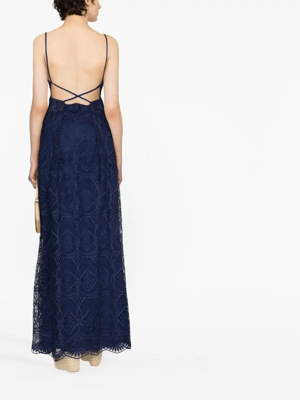 Alberta Ferretti Sleeveless Lace Maxi Dress