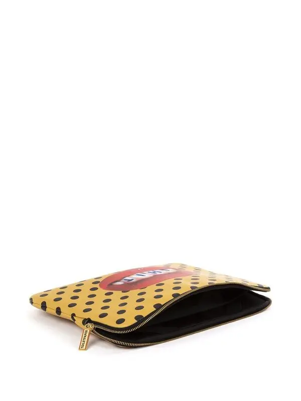SELETTI Polka-dot Print Laptop Case - Yellow