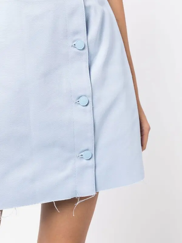 Raf Simons Frayed-hem Denim Miniskirt - Blue