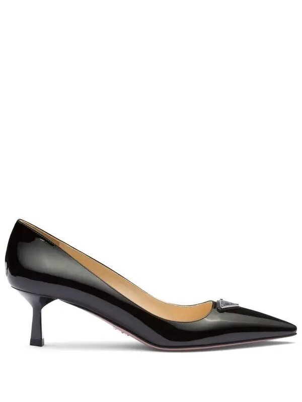 Prada Logo-plaque Patent Leather Pumps