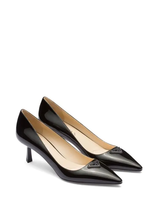 Prada Logo-plaque Patent Leather Pumps