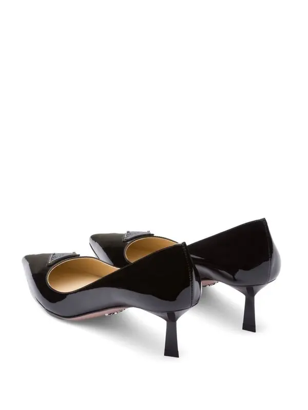 Prada Logo-plaque Patent Leather Pumps