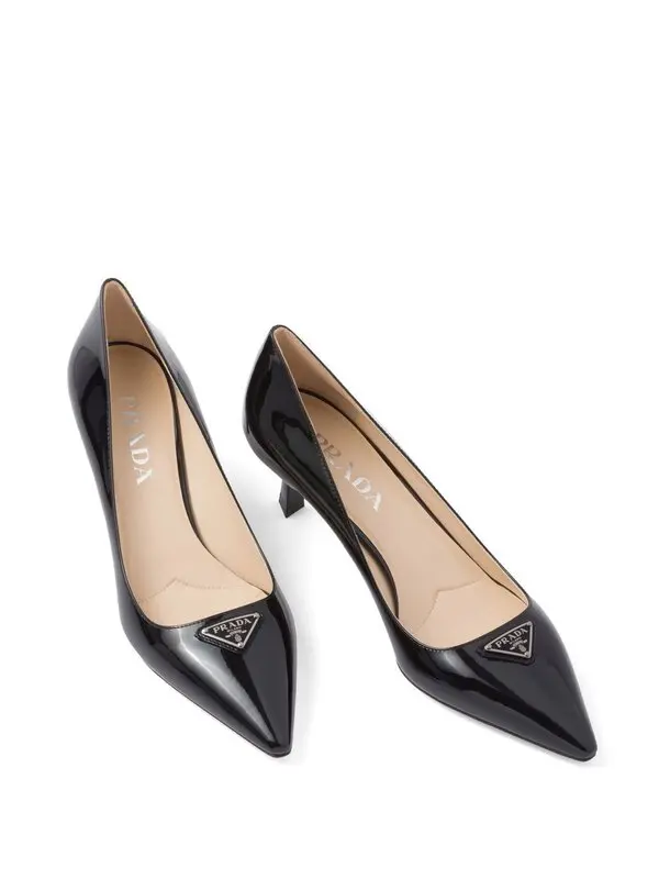 Prada Logo-plaque Patent Leather Pumps