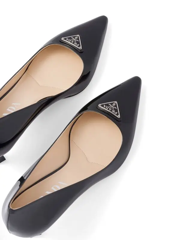 Prada Logo-plaque Patent Leather Pumps