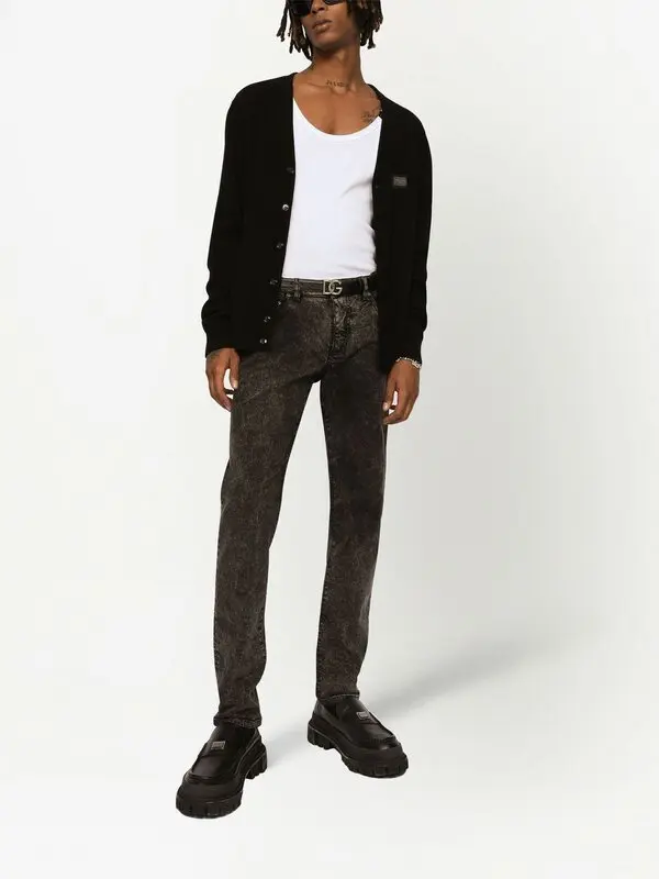 Dolce & Gabbana Cashmere-wool Cardigan With Logo Tag