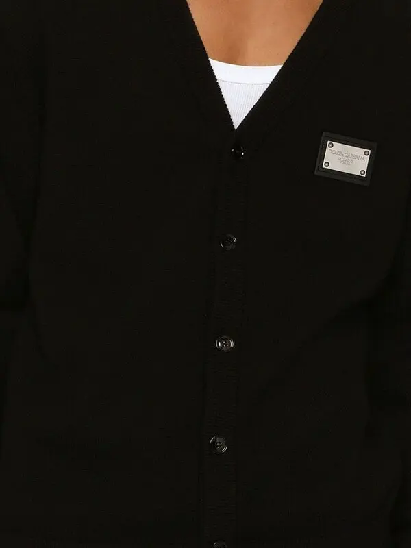 Dolce & Gabbana Cashmere-wool Cardigan With Logo Tag