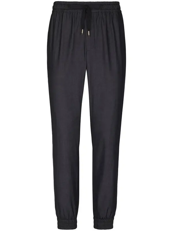 Dolce & Gabbana Virgin Wool Track Pants - Black