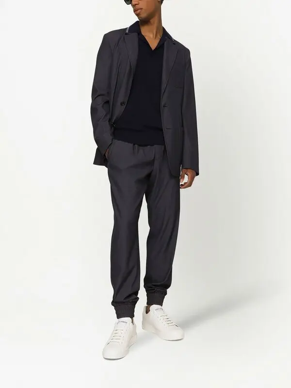 Dolce & Gabbana Virgin Wool Track Pants - Black