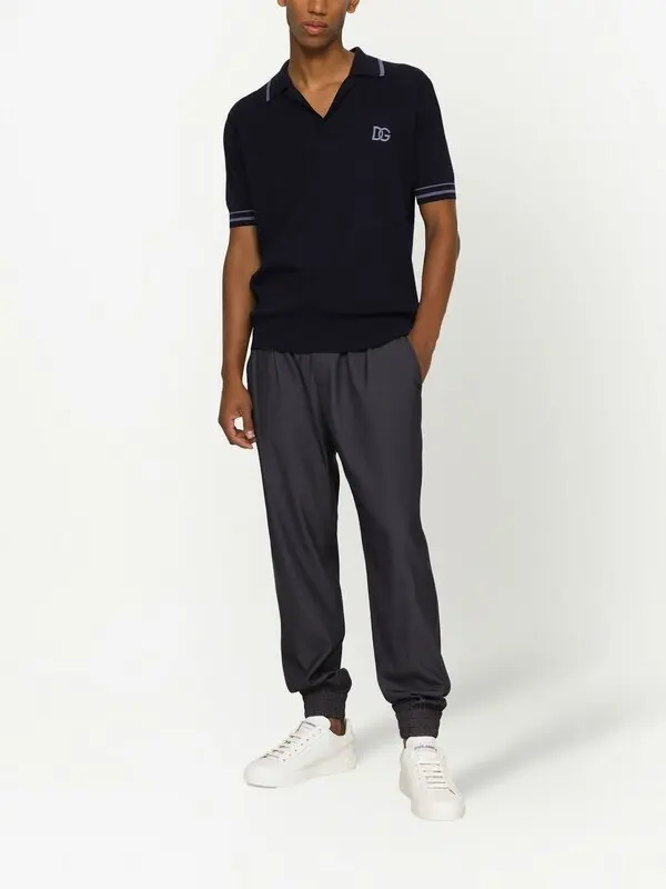 Dolce & Gabbana Virgin Wool Track Pants - Black