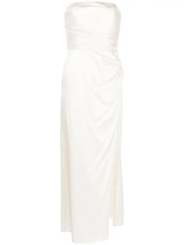 REFORMATION Barrow Gathered Silk Dress